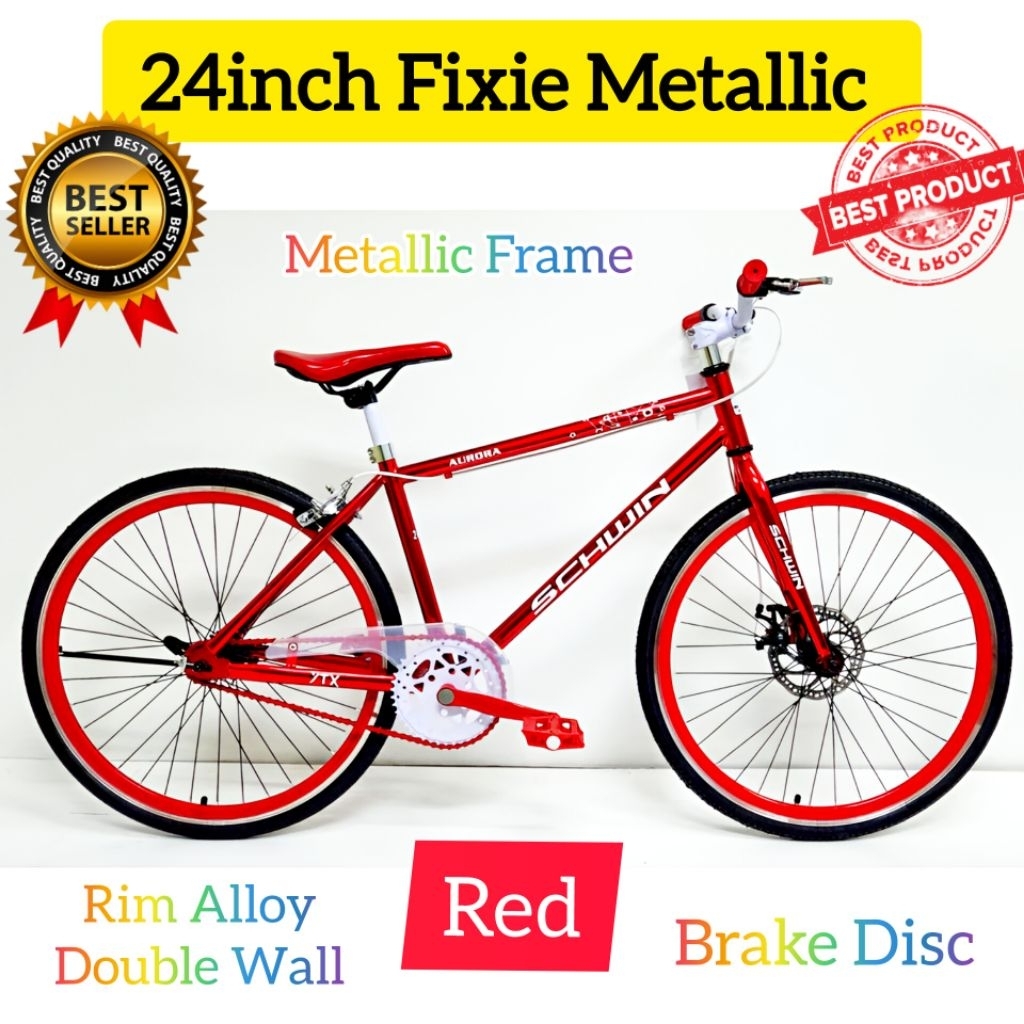 Basikal Fixie 24inci Metallic Color Sesuai 12 Tahun Keatas | Shopee ...