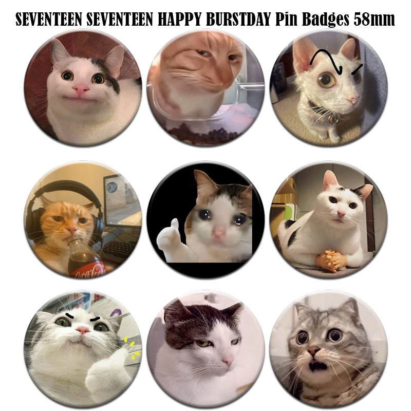Lencana Butang Pin Cat Meme Funny Picture Pin Button Badge 58mm ...