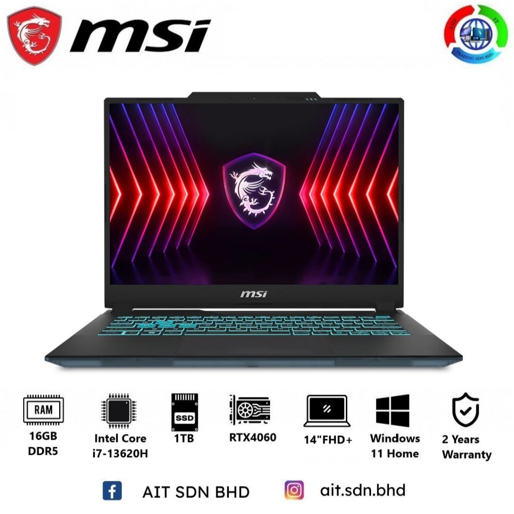 MSI Cyborg 14 A13VF-046MY 14"FHD+ 144Hz Gaming Laptop Intel Core i7 ...
