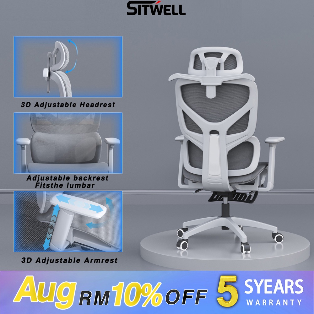 SitWell 903 Ergonomic Chair Adjustable Office Chair Kerusi Pejabat ...