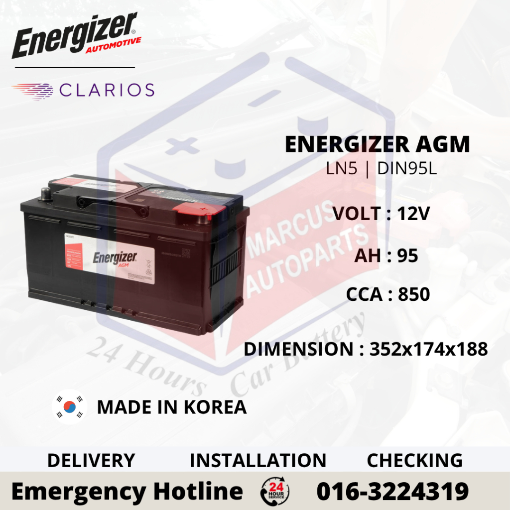 ENERGIZER AGM LN5 | DIN95L AUTOMOTIVE CAR BATTERY | Shopee Malaysia