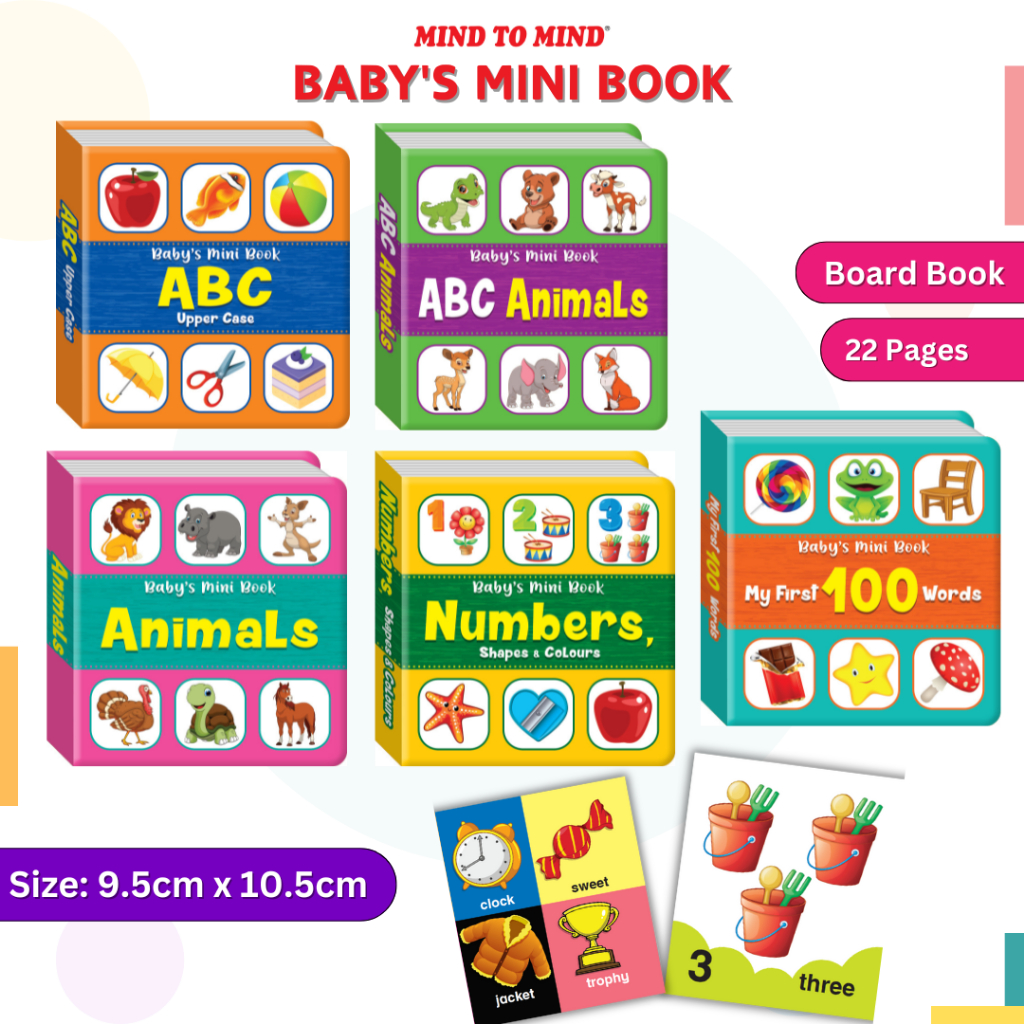 Baby's Mini Book ABC Animals Numbers Shapes Colours Words (Board Book ...