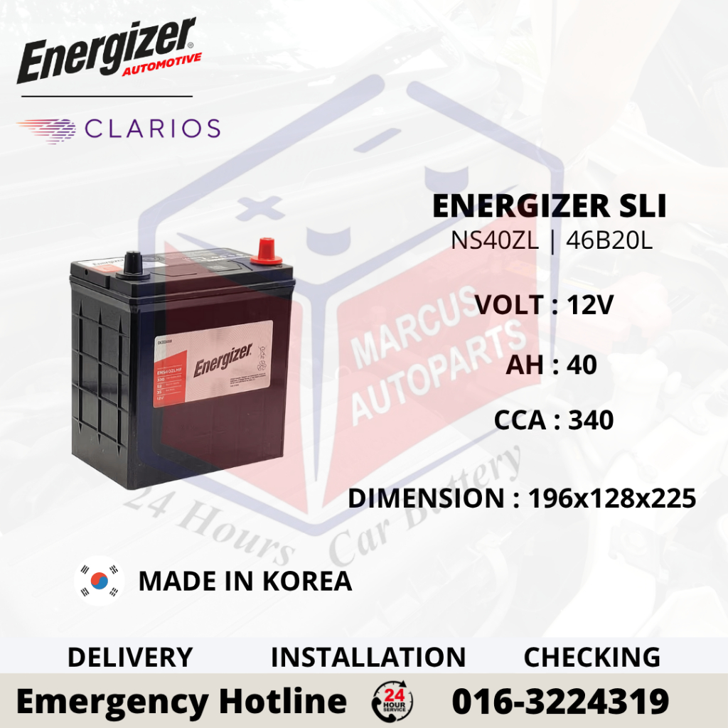 ENERGIZER SLI NS40ZL | 46B20L CAR BATTERY | Shopee Malaysia