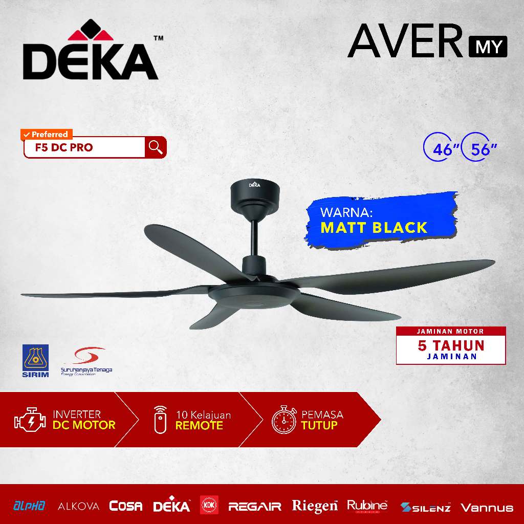 Deka F5DC PRO (LED) / Inovo V15 DC Motor Remote Ceiling Fan / Kipas ...