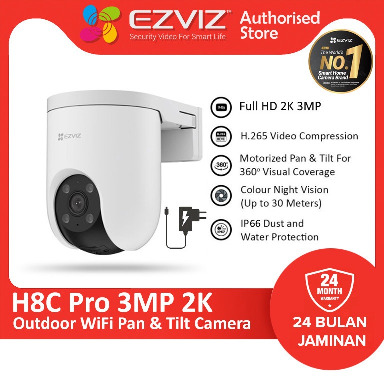 Ezviz H8C Pro 3MP 5MP 8MP Pan Tilt Two Way Talk Color Night Vision ...
