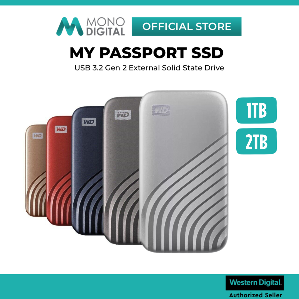 WESTERN DIGITAL WD MY PASSPORT SSD USB 3.2 GEN 2 PORTABLE EXTERNAL ...