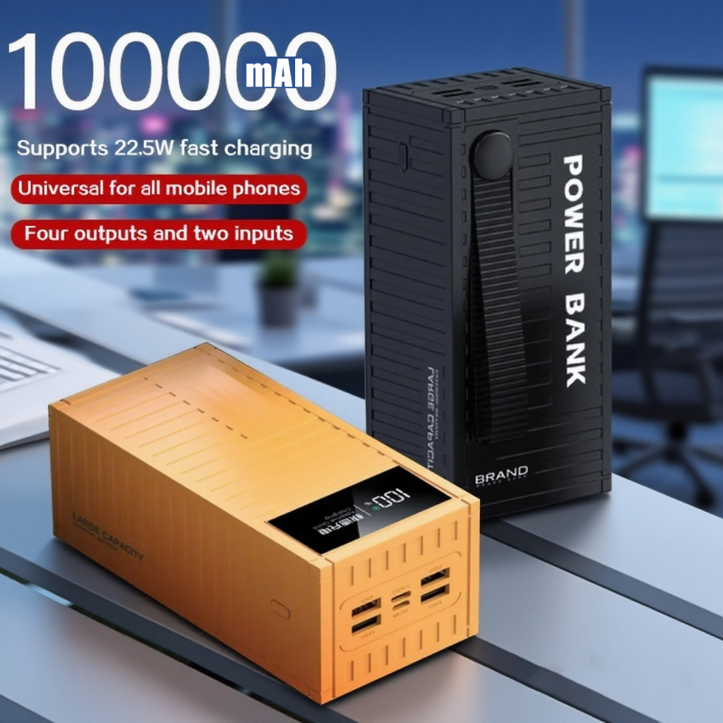 NEW Design Container Power Bank 100000mAh Charging Cable Large Capacity ...