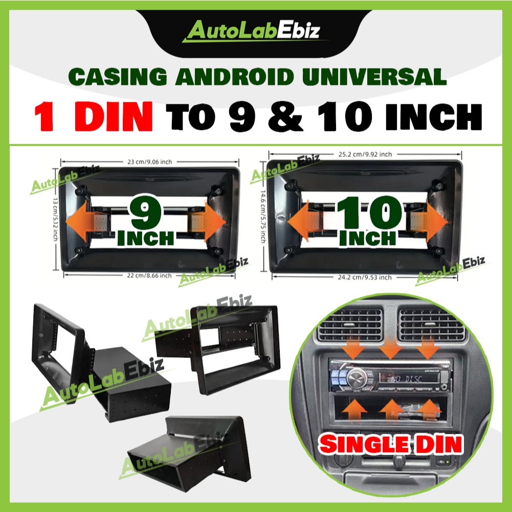 1 Din to 9 & 10 inch - Universal Single Din to Casing Android 9/10 inch ...