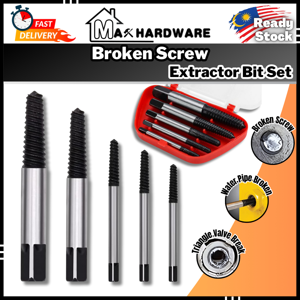 Broken Screw Extractor Bit Set Easy Take Out Damaged Stud Bolt Split ...