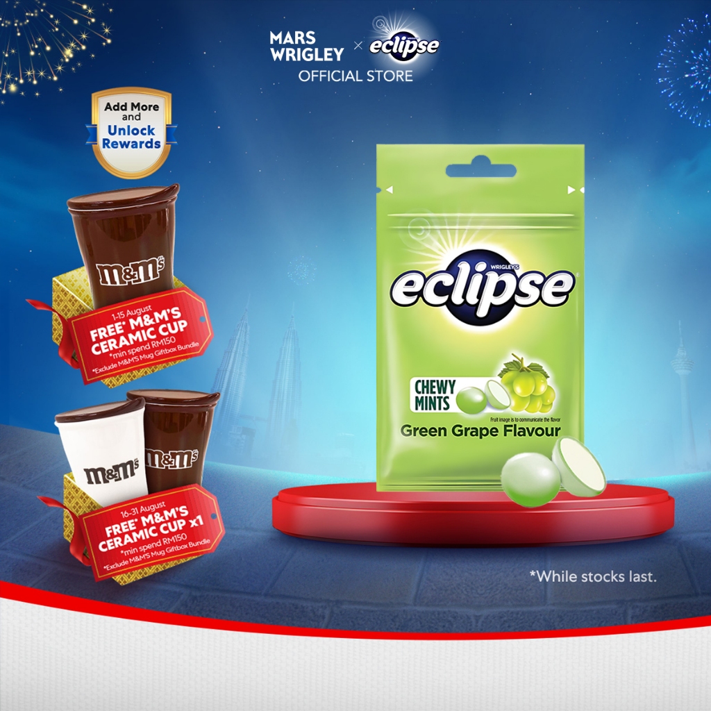 Eclipse Chewy Mints Green Grape Bag 45g Chewy Candy / Fruity | Shopee ...