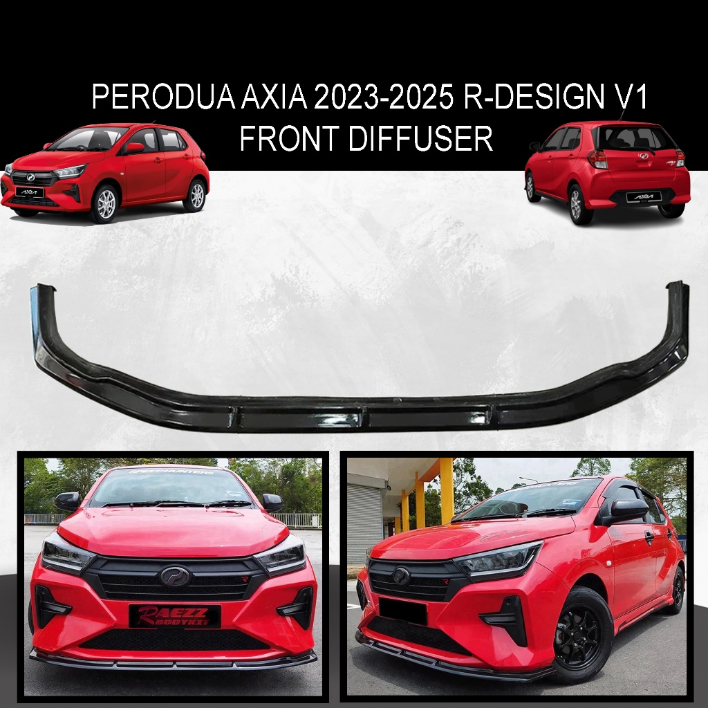 PERODUA AXIA 2023-2025 R-DESIGN V1 STYLE FRONT DIFFUSER FRONT V-LIP ...
