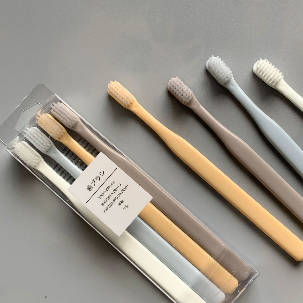 Macaron Toothbrush 4 Pcs 4 Colors Pack Bamboo Charcoal Fine Soft ...