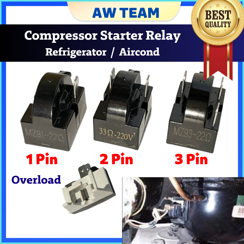 [ Top Quality ] Refrigerator Starter Relay Overload PTC Fridge Freezer ...