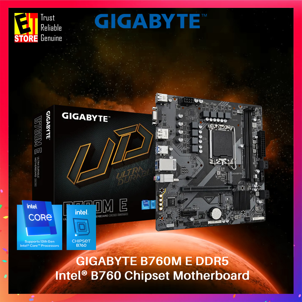 GIGABYTE Motherboard B760M E DDR5 Intel B760 Express Supports Intel ...
