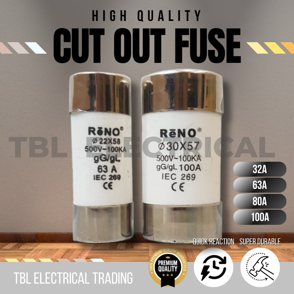 (1 PCS) 32A/63A/80A/100A Cut Out Fuse Only | Shopee Malaysia