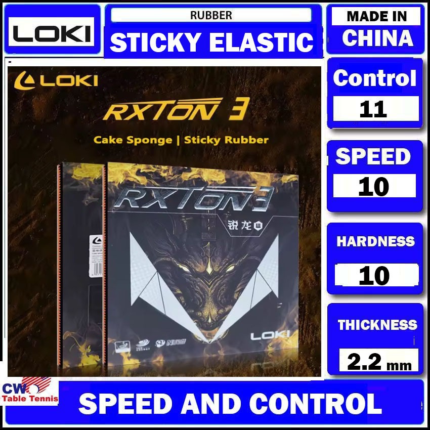 LOKI RXTON III Rxton 3 Cake Sponge Stacky Rubber TableTennis Ping Pong ...