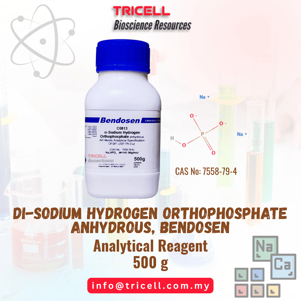 DI-SODIUM HYDROGEN ORTHOPHOSPHATE, BENDOSEN, 500G | Shopee Malaysia