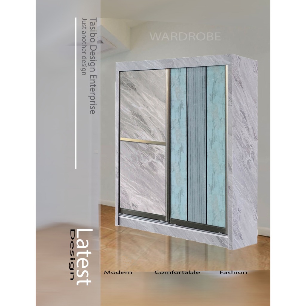 [FREE DELIVERY]W4507 Sliding Door Wardrobe (4Ft & 5Ft) / Almari Baju ...