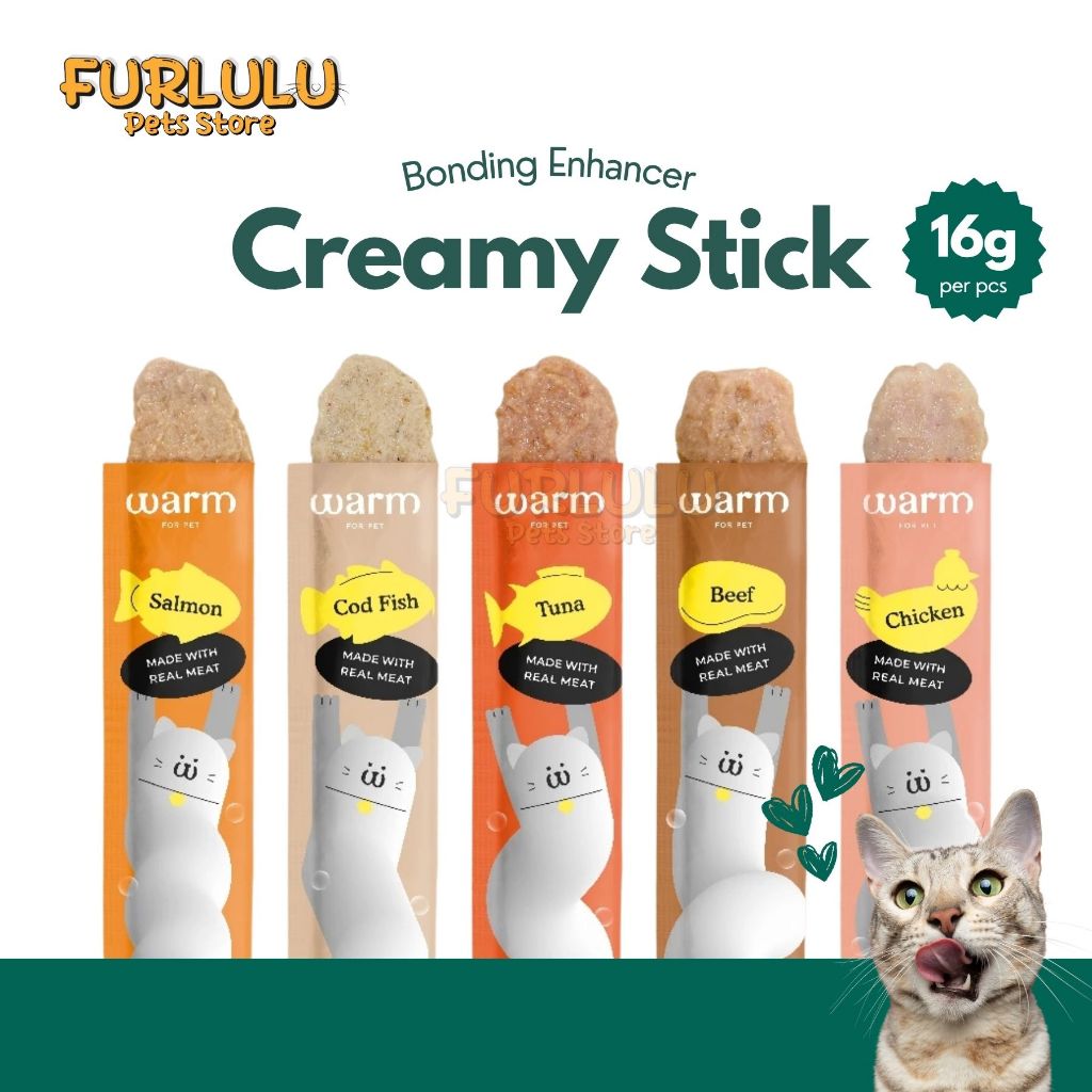 WARM FOR PETS Cat Creamy Stick (16g) Wet Cat Treat Series/Creamy Cat ...