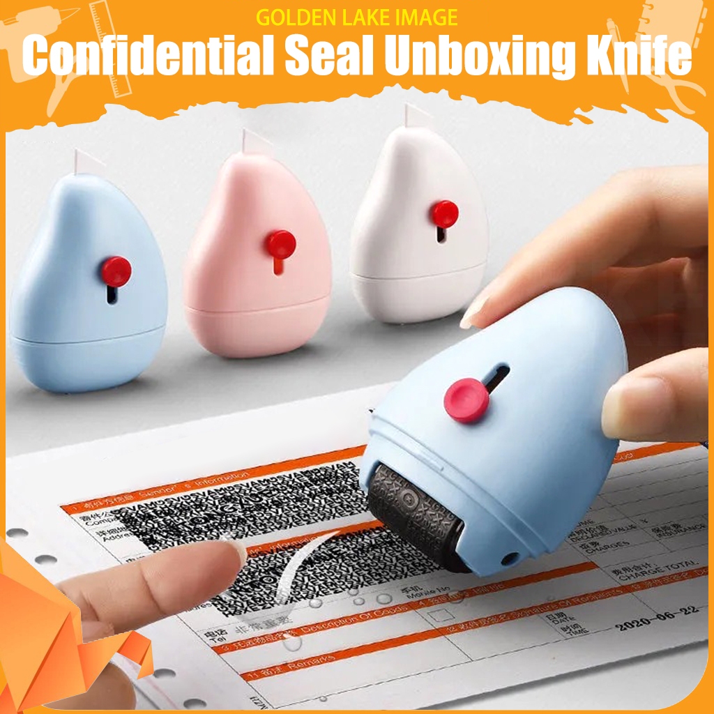 Seal Roller Stamp Portable Refillable Self-Inking Confidential Chop Art ...