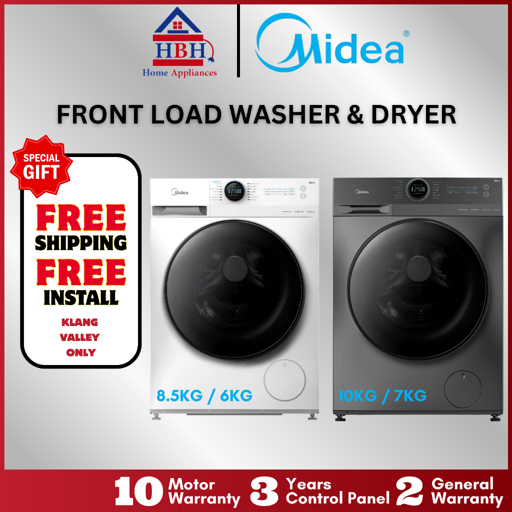 Midea Front Load Washer Dryer 2 in 1 MF200D120WB | MF200D100WB Quick ...