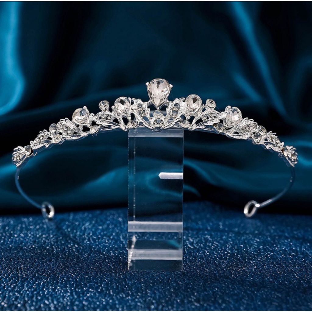 New Diamond Silver Princess Tiara Wedding Dress Super Sparkling Crystal ...