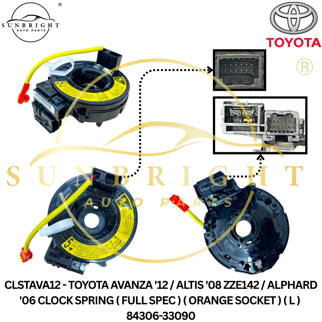 TOYOTA AVANZA '12 / ALTIS '08 ZZE142 / ALPHARD '06 CLOCK SPRING ( FULL ...