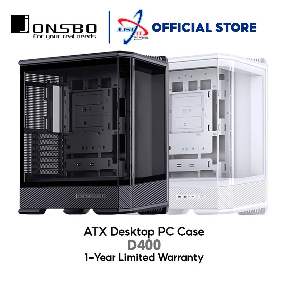 JONSBO D400 ATX DESKTOP PC CASE / CASING - BLACK / WHITE | Shopee Malaysia