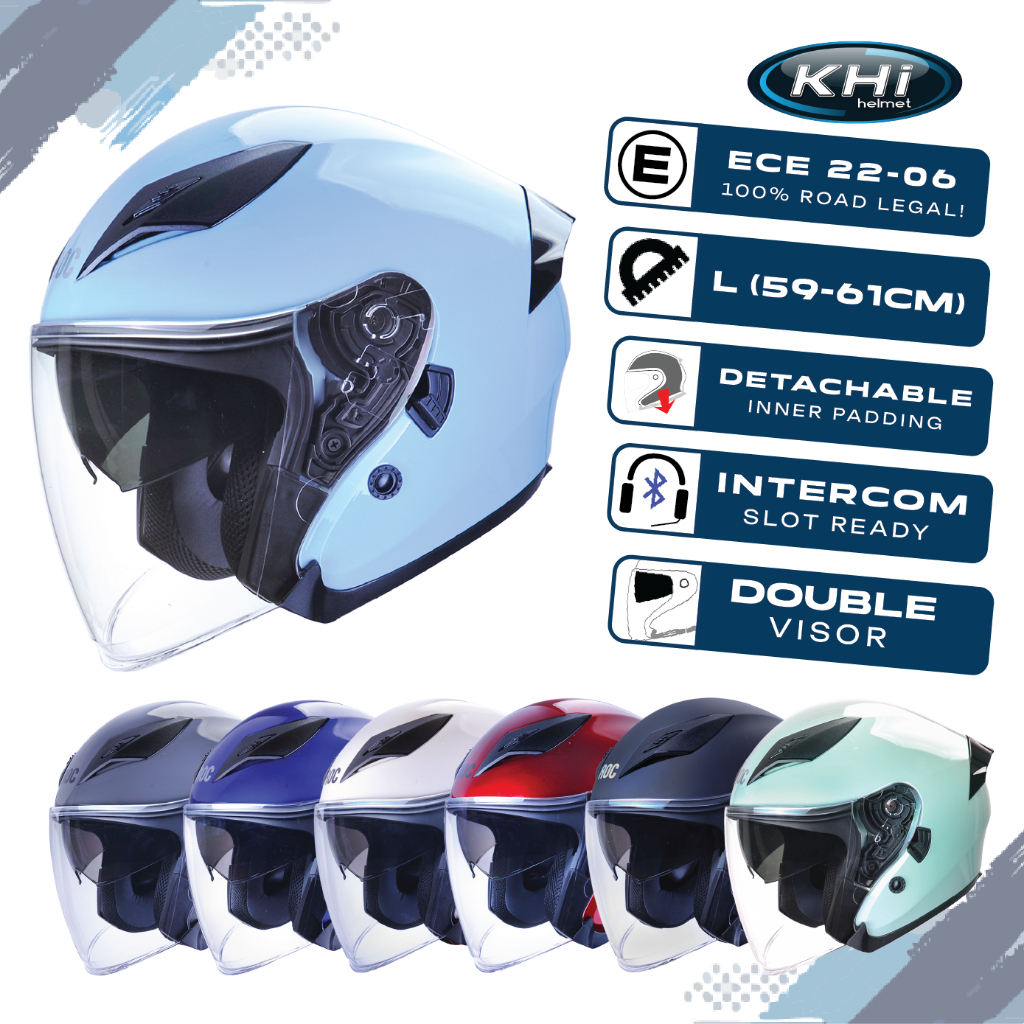 ROC R68DV Double Visor Motorcycle Jet Helmet | Sirim JPJ Approved ...