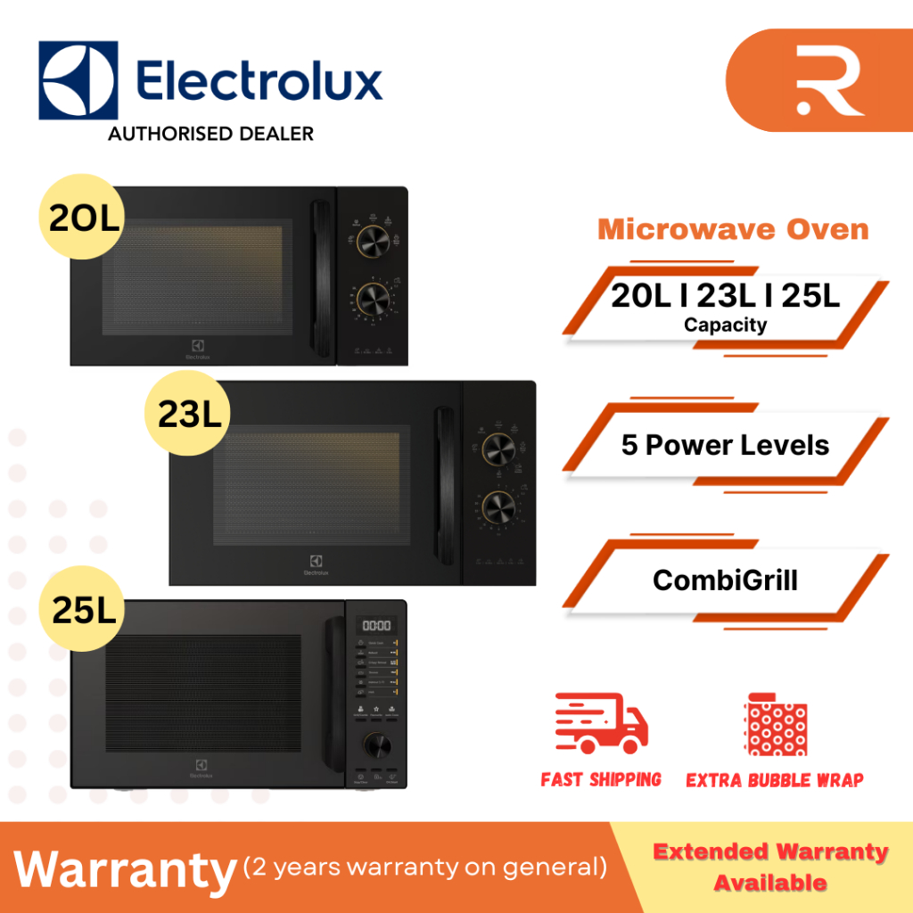 ELECTROLUX 20L 23L 25L UltimateTaste 300 Freestanding Combination Microwave Oven Black ...