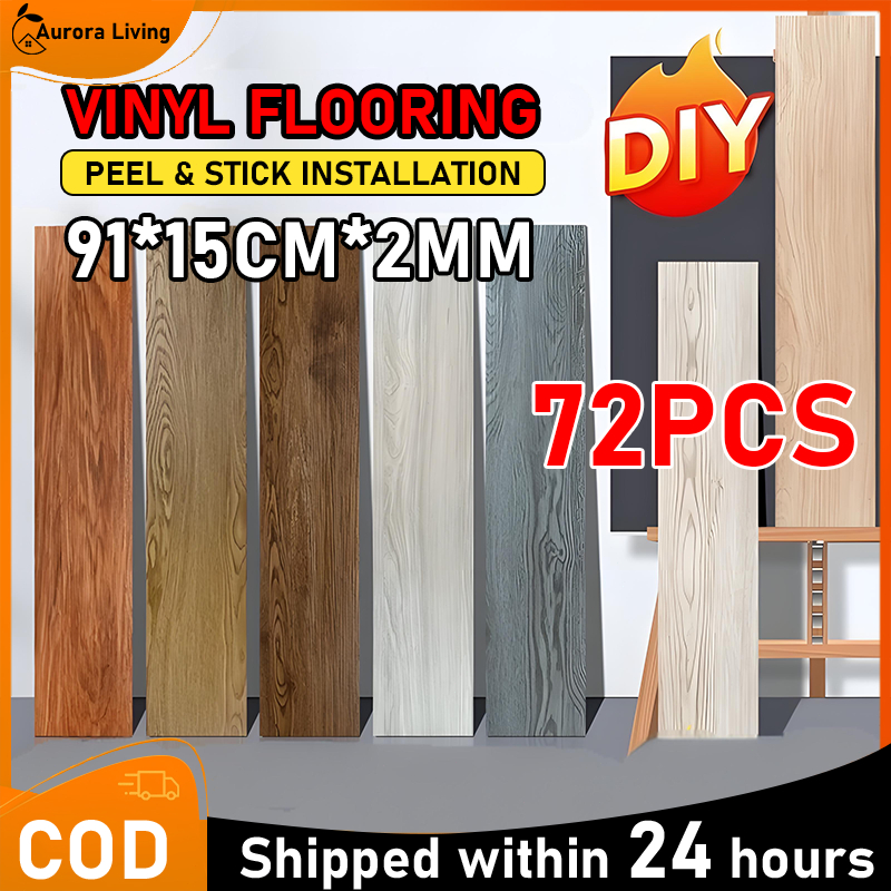 104sqft/72pcs vinyl floor /vinyl flooring Mat Stickers Waterproof Self ...