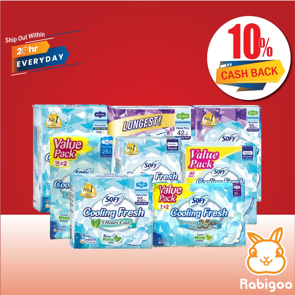 [CASHBACK 10%] Sofy Cooling Fresh Sanitary Pads/Napkins (23cm-42cm ...