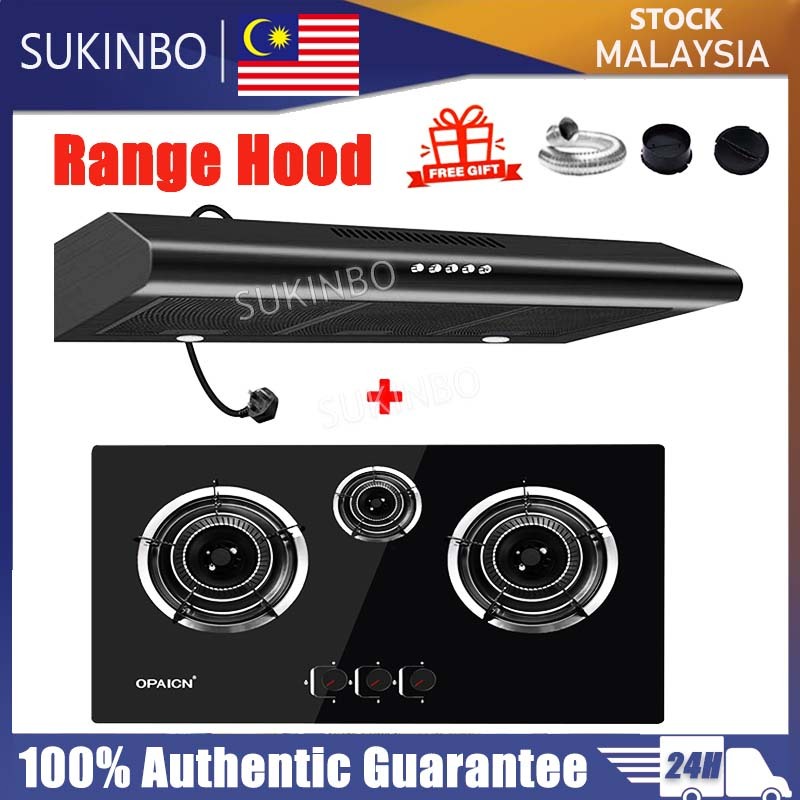 SUKINBO 80cm/90cm Slim Hood Genoa Series Powerful Kitchen Range Hood ...