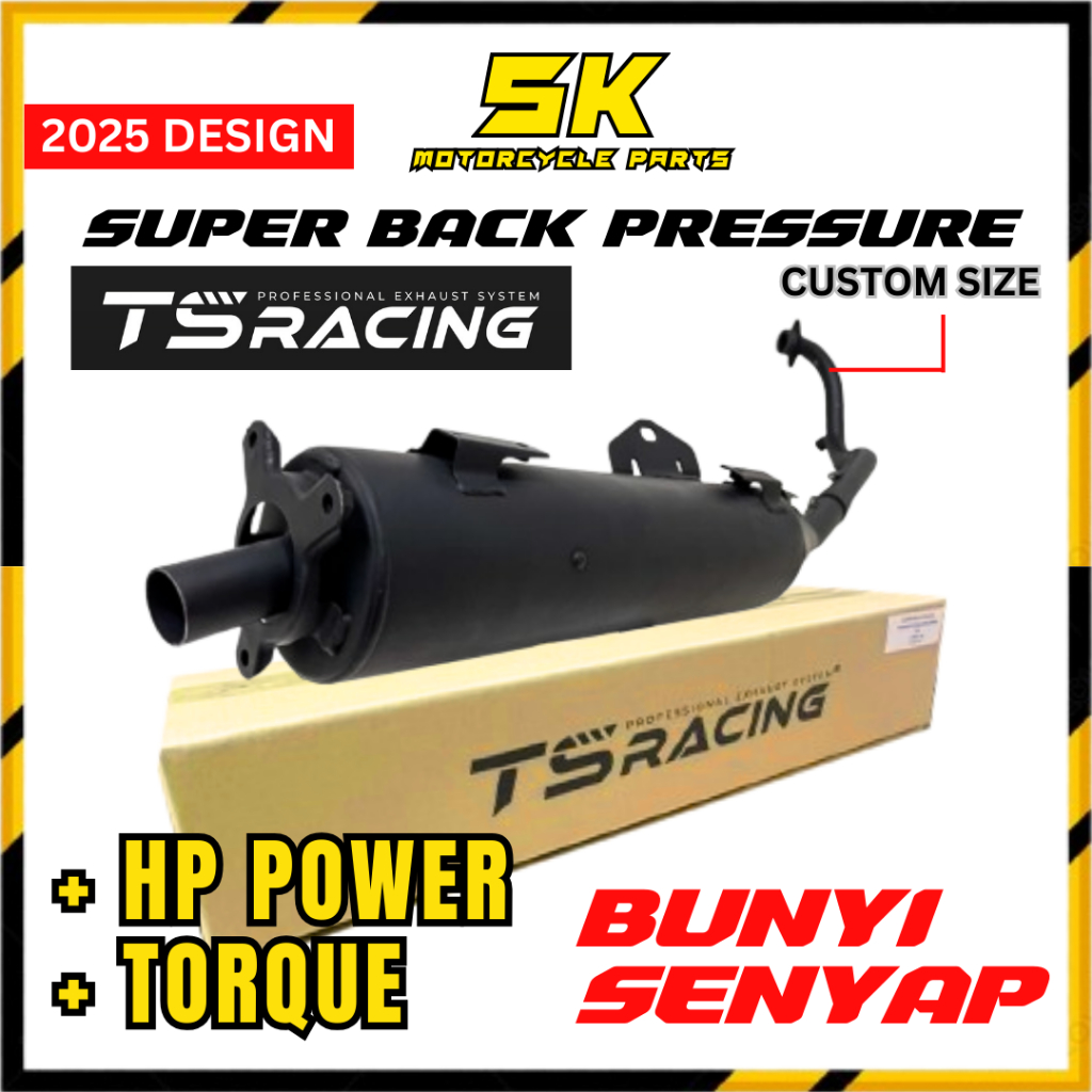 TS RACING EXHAUST SUPER BACK PRESSURE Y15ZR Y15 LC135 LC 4S V1-V7 EKZOS PIPE 28MM 32MM 35MM 38MM ...
