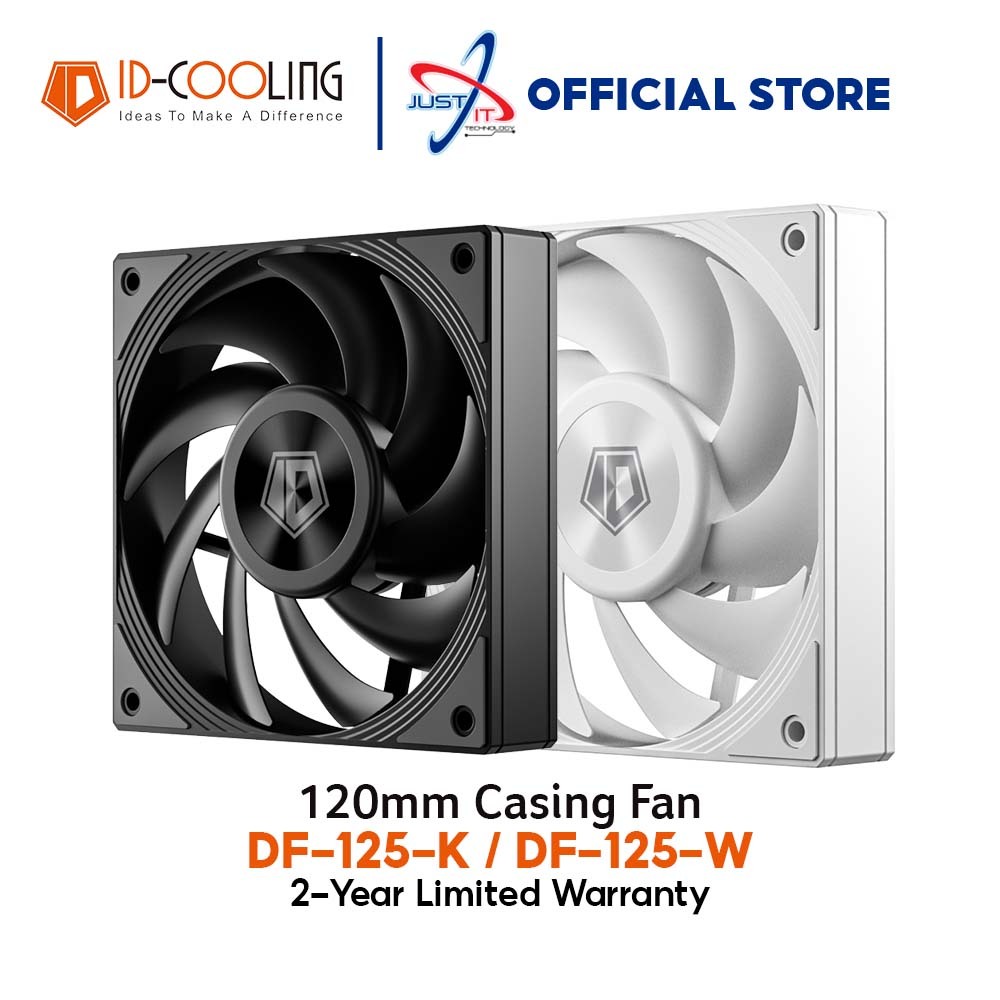 ID-COOLING DF-125-K / DF-125-W 120mm CASING FAN - BLACK / WHITE ...