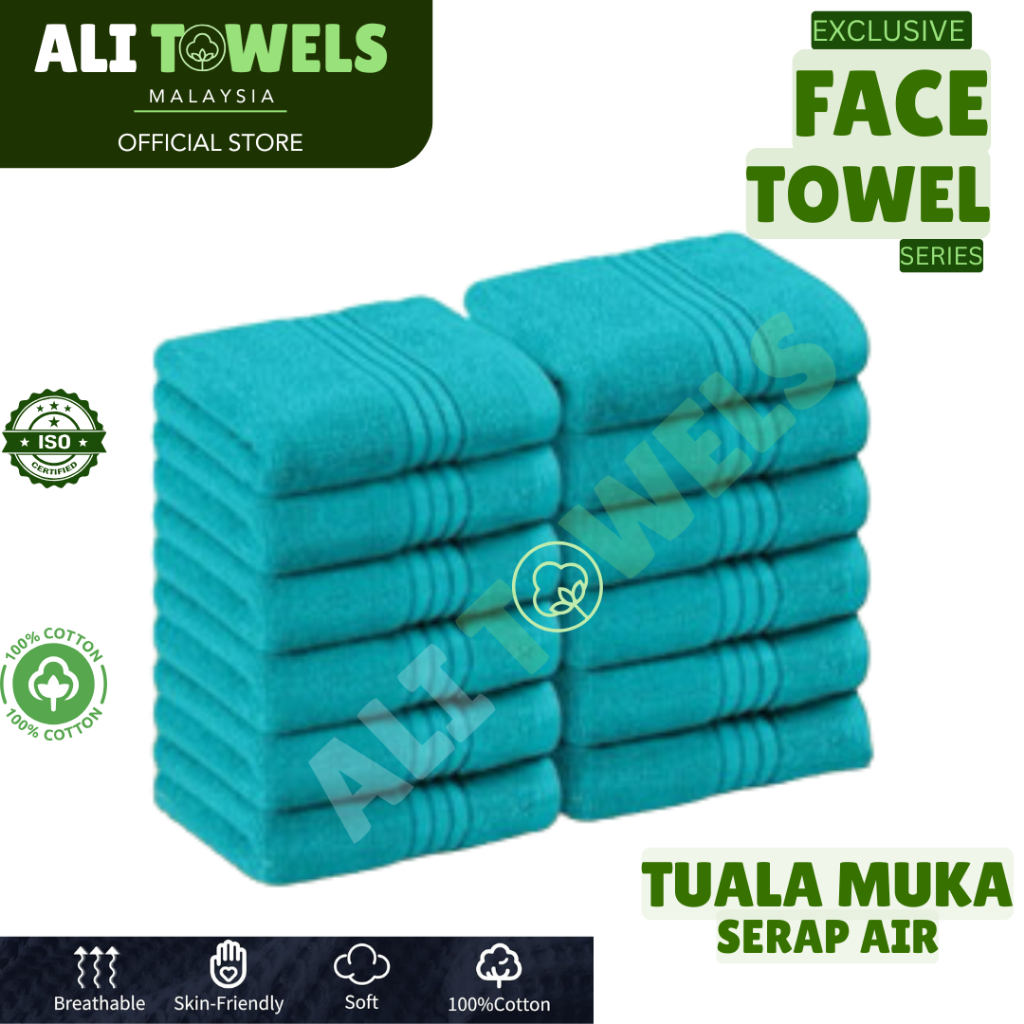 AT [ Hotel Grade ] Face Towel 100% Cotton Tuala Muka Serap Air 30 x ...