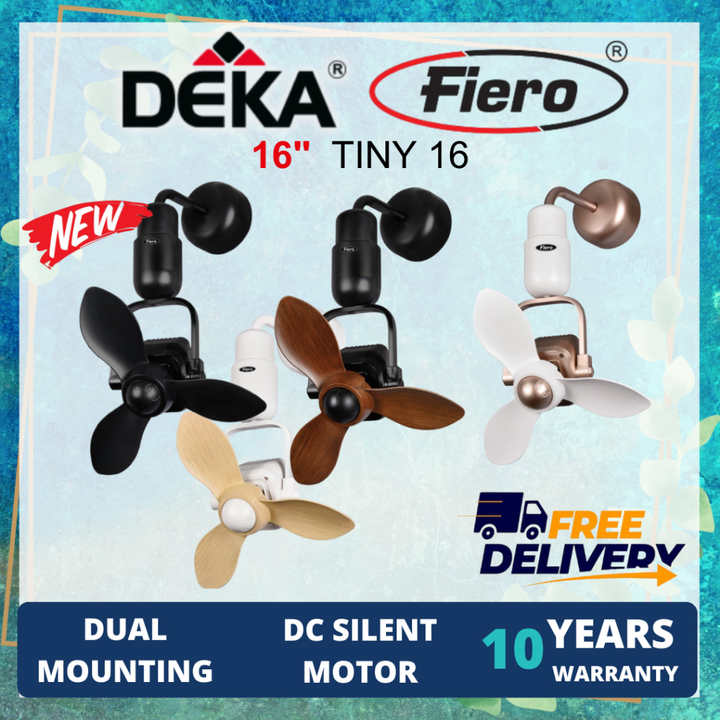 FREE SHIPPING 】 DEKA FIERO TINY 16 Wall Ceiling Fan 8 Speed Dc Motor ...