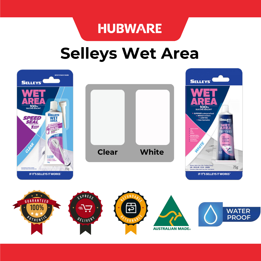 SELLEYS Silicone Sealant Silikon Perekat Wet Area Speed Seal White Made ...