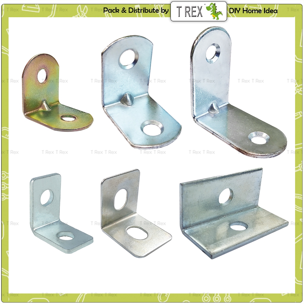 T Rex DIY 2 Holes L Shape Metal Bracket / Angle Corner Connector Brace ...