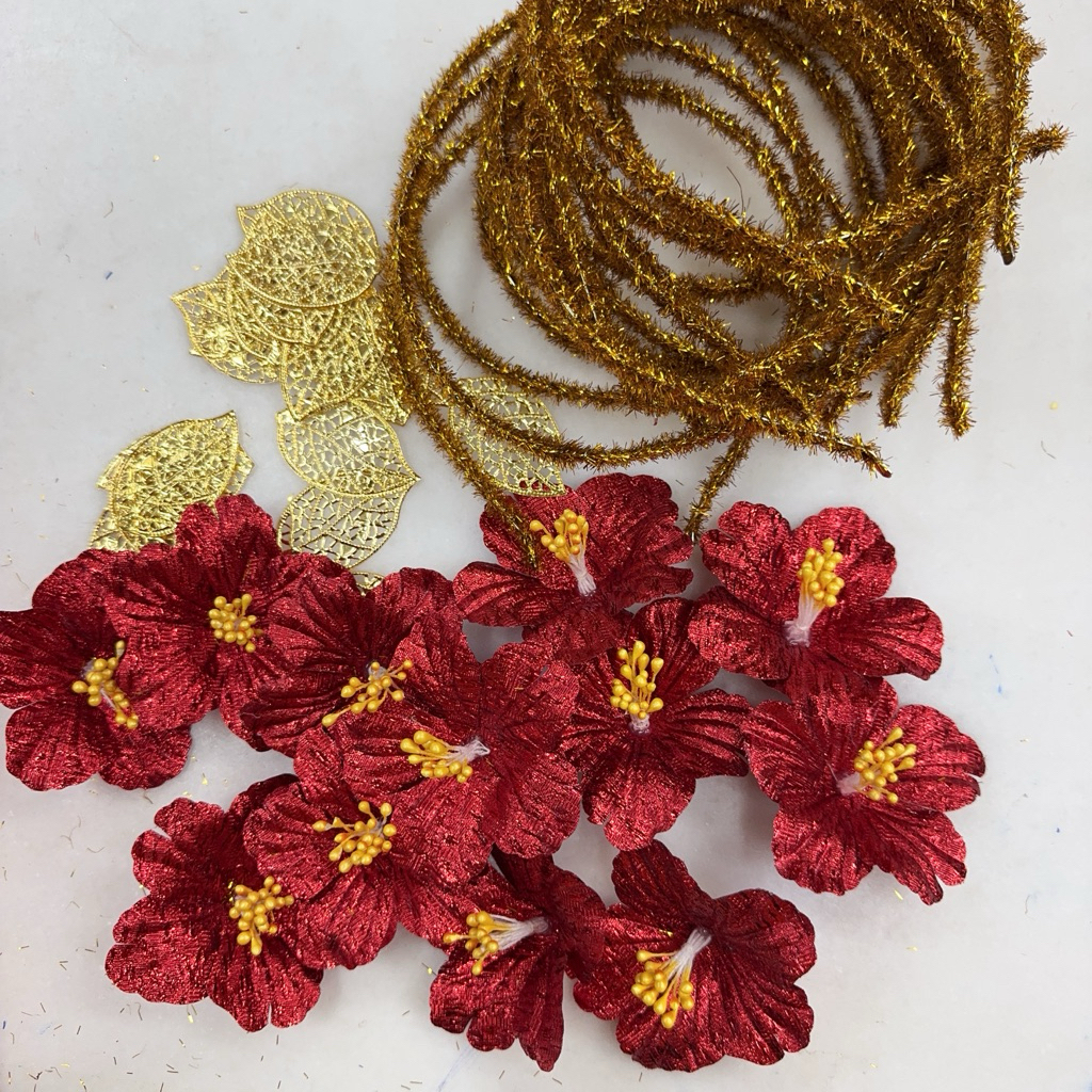 Bunga Raya Artificial Merah/ Bunga Raya Merdeka / Hiasan Kepala ...