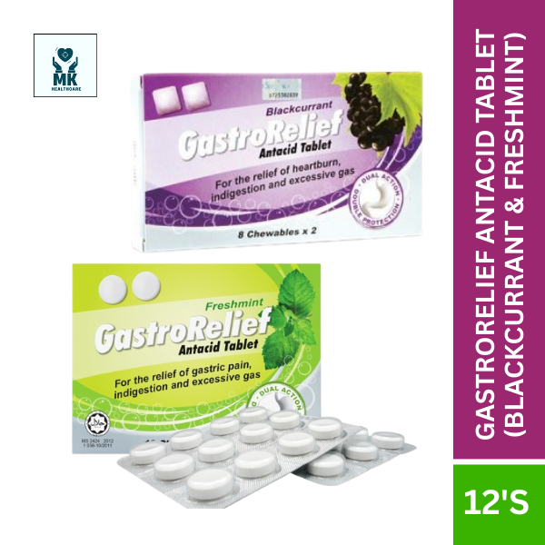 GASTRORELIEF ANTACID TABLET (FRESHMINT 12's x 2 / BLACKCURRANT 8's x 2 ...