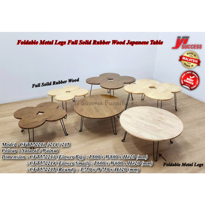 Yi Success New Modern Full Solid Wooden Japanese Table / Foldable Metal ...
