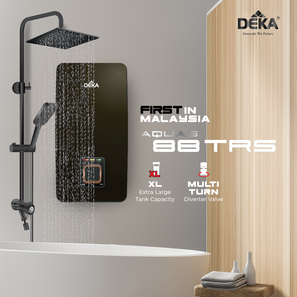 Deka Water Heater Rain Shower DC Pump INVERTER AQUAS 88 TRS Instant ...
