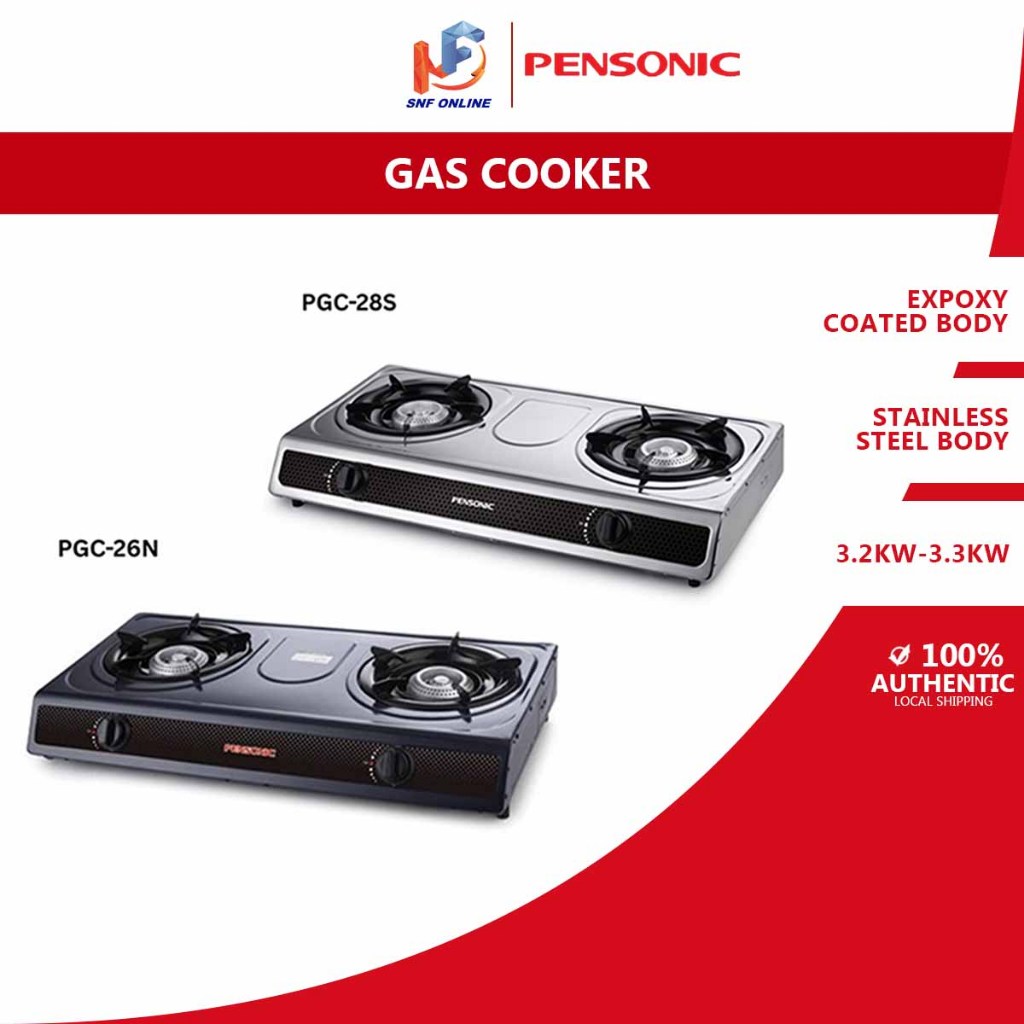 Pensonic Dapur Gas 2 Pembakar Double Burner Gas Stove Cooker PGC-26N ...