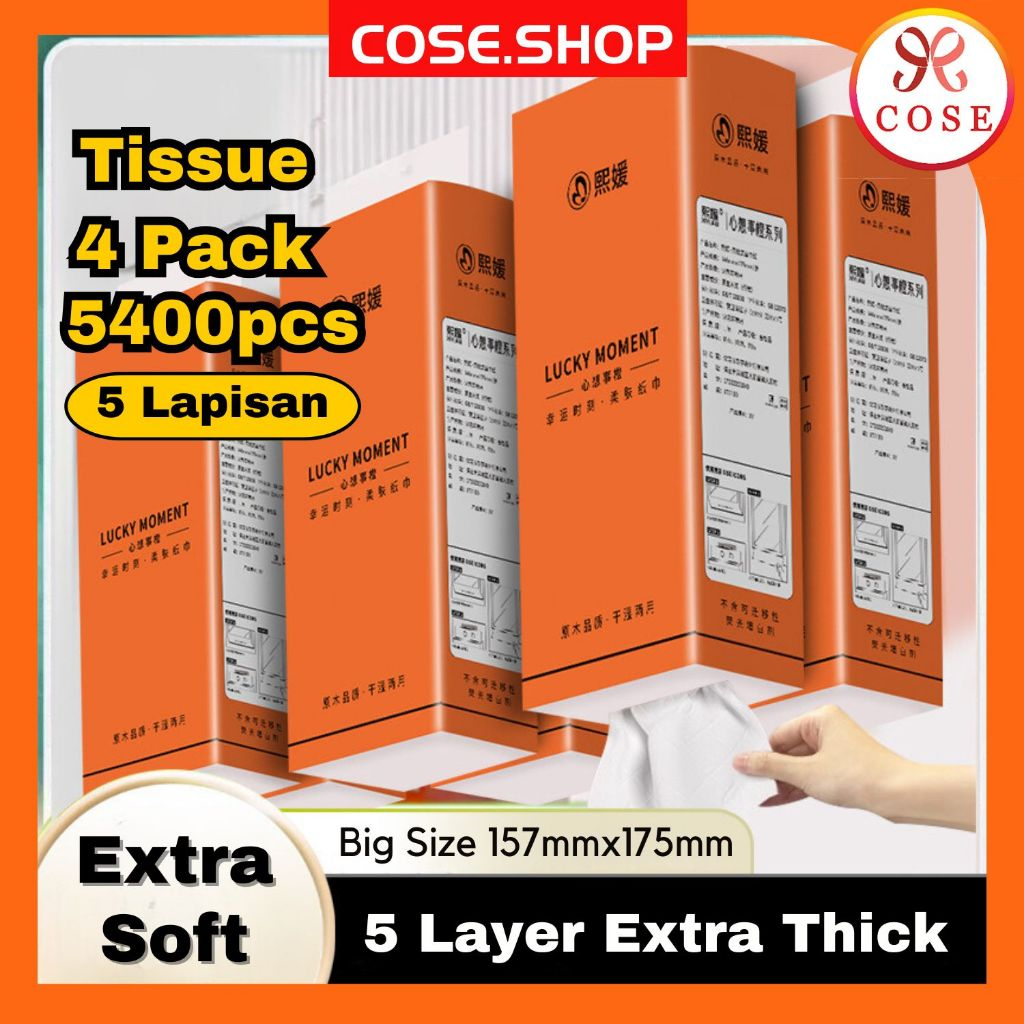 COSE 5400pcs Tissue Gantung 5 Ply Hanging Tissue Viral Tisu 5 Layer ...