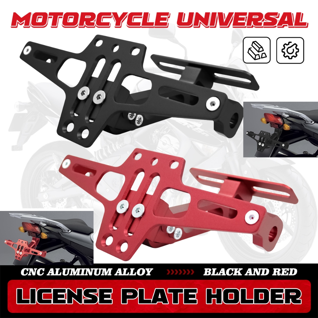 NUMBER PLATE BRACKET UNIVERSAL ALLOY CNC YAMAHA / HONDA/ BENELLI ...