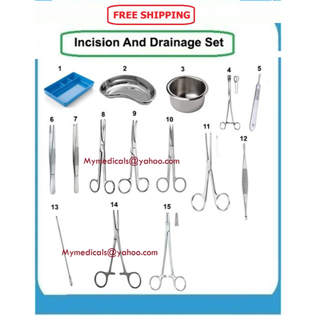 INCISION AND DRAINAGE SET SURGICAL INSTRUMENTS STAINLESS STEEL SET-FREE ...