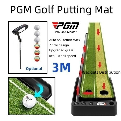 PGM TL041-2 w/ Auto Ball Return 3M 3 Meter Indoor Golf Putt Putter ...