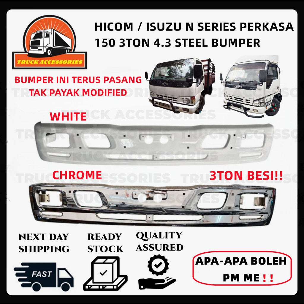 HICOM / ISUZU N SERIES PERKASA 150 3TON 4.3 STEEL BUMPER BEST QUALITY ...