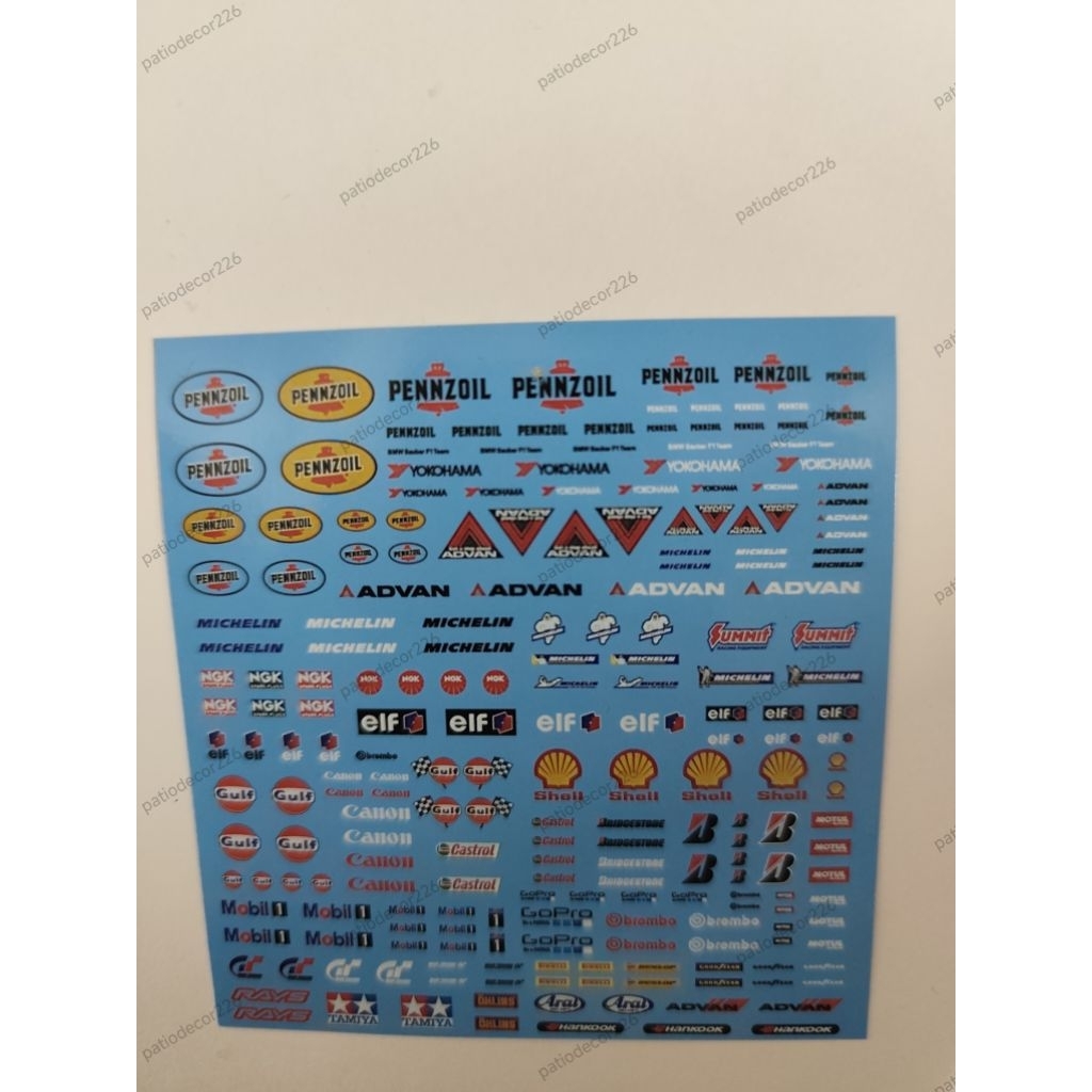 Logo Jenama Water Decal 1:64 Skala Pengubahsuaian Model Kereta Stiker ...